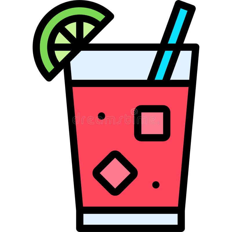 Bay Breeze Cocktail Icon, Alcoholic Mixed Drink Vector Stock Vector ...