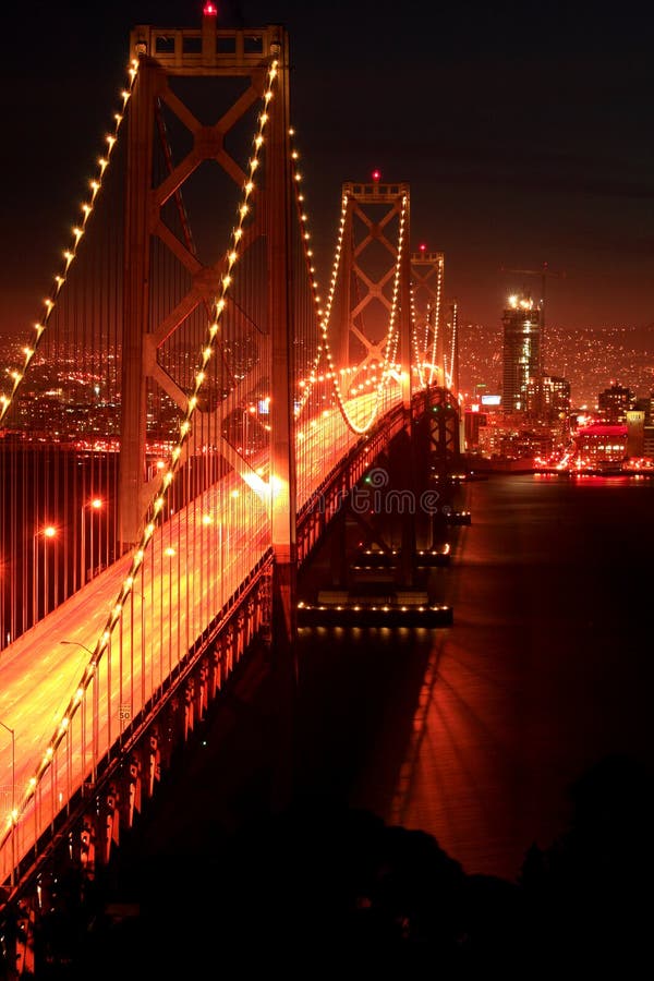 Bay Bridge ,night stock photo. Image of link, skyline - 2199602