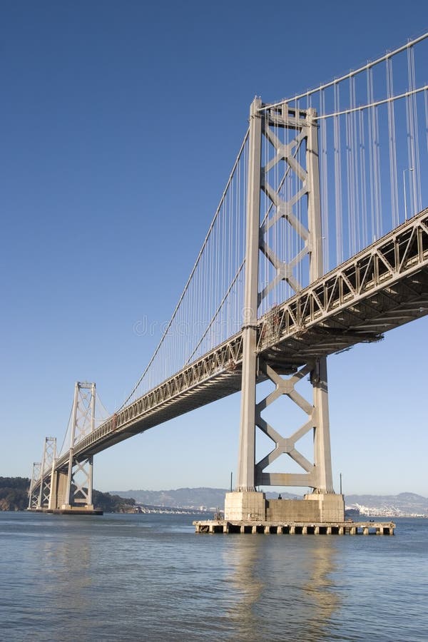 Bay Bridge Portrait stock image. Image of water, cables - 2729283