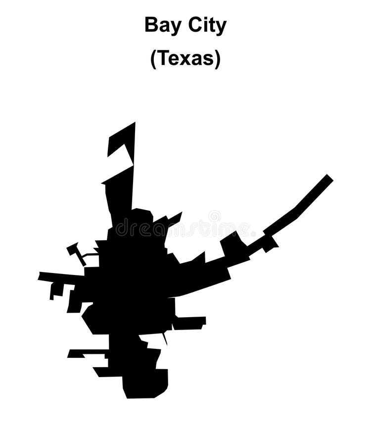 Bay City outline map stock vector. Illustration of icon - 357642350
