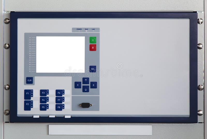 Bay Control Unit Mounted on Command Panel Stock Image - Image of lights ...
