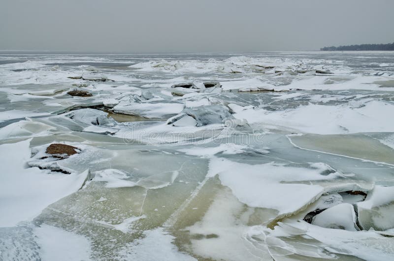 The Bay is Covered with Ice Stock Photo - Image of weather, froze ...