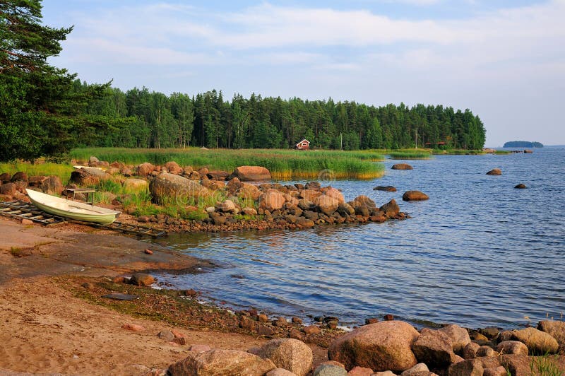 Bay on the Finnish Coast stock photo. Image of trees - 27105670