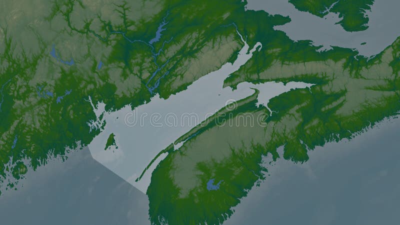 Bay of Fundy Highlighted. Physical Map Stock Illustration ...