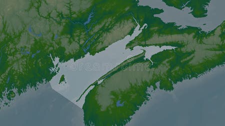 Bay of Fundy Highlighted. Physical Map Stock Illustration ...