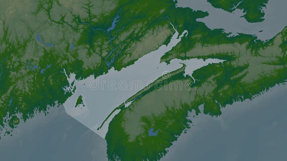 Bay of Fundy Highlighted. Physical Map Stock Illustration ...