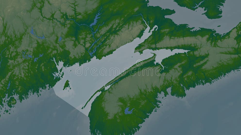 Bay of Fundy Highlighted. Physical Map Stock Illustration ...