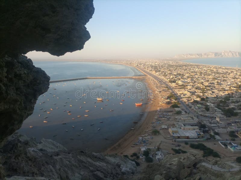 Bay of gwadar stock photo. Image of boat, view, gwadar - 240141796