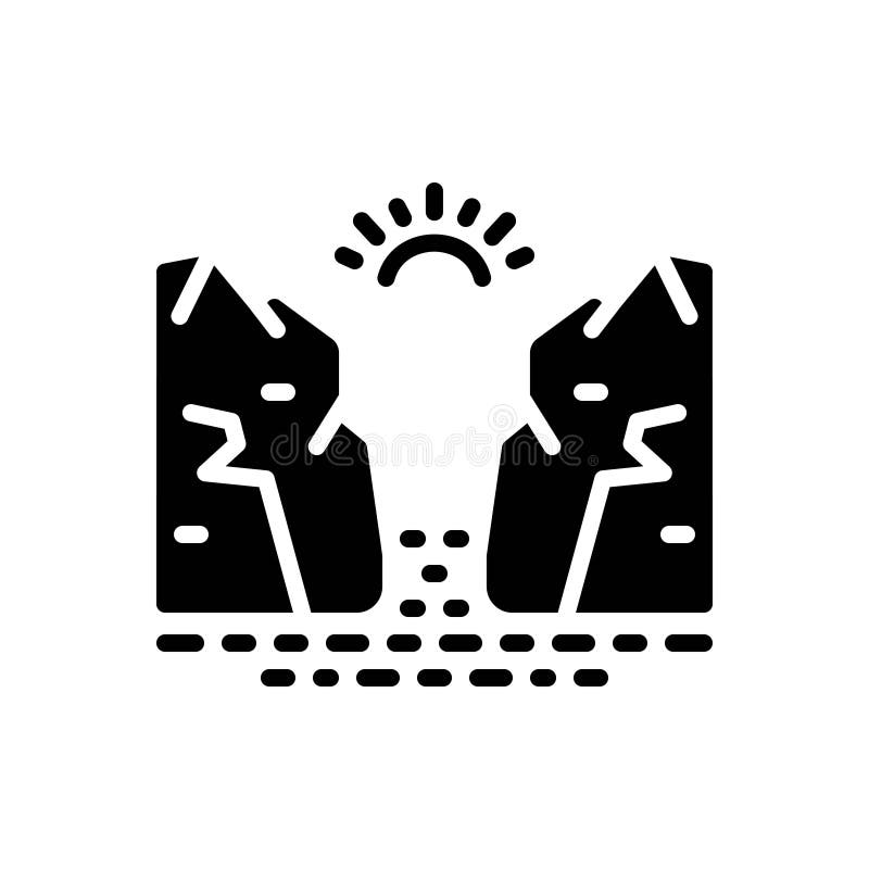 Black Solid Icon for Bay, Gulf and Lagoon Stock Illustration ...