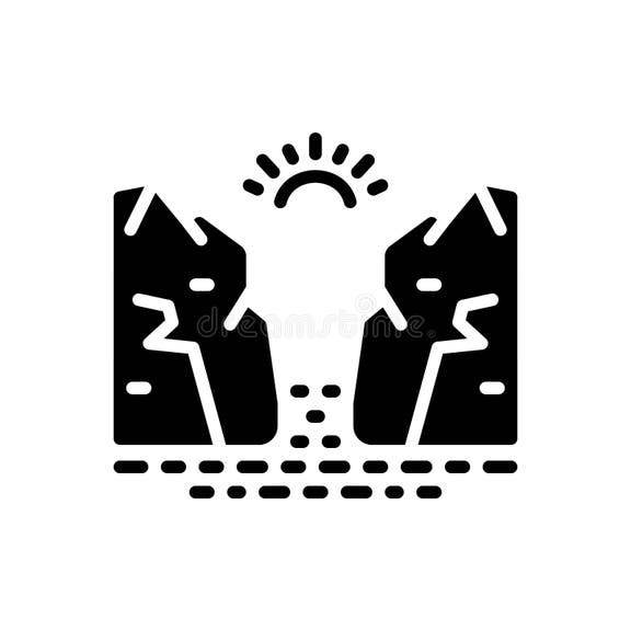 Black Solid Icon for Bay, Gulf and Lagoon Stock Illustration ...