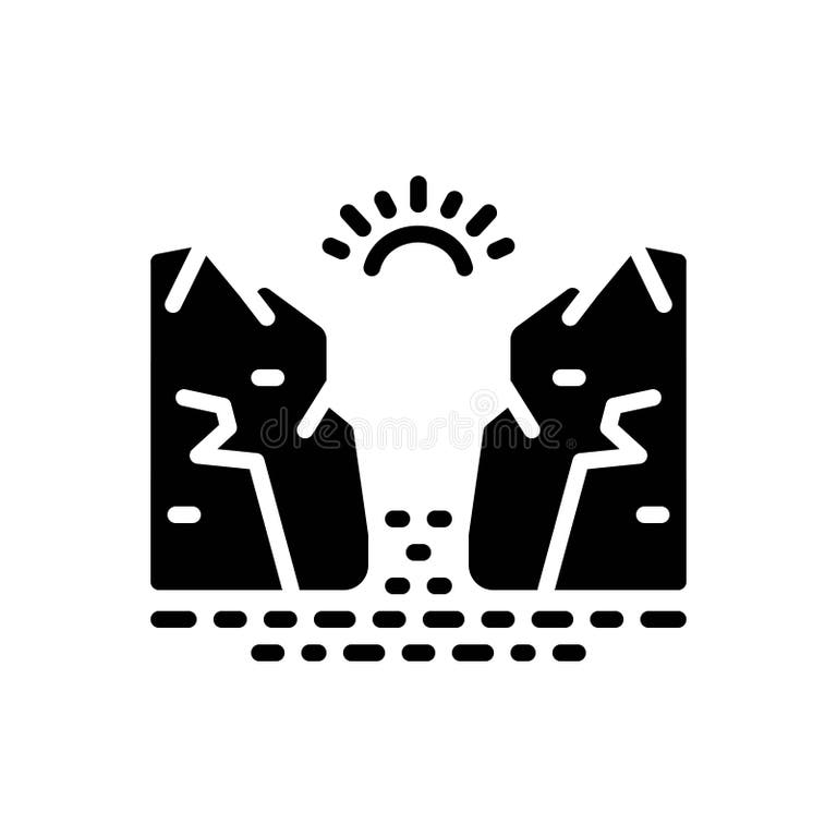 Black Solid Icon for Bay, Gulf and Lagoon Stock Illustration ...