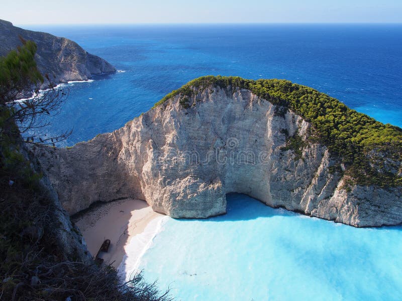 The Bay of Laganas. stock image. Image of rocks, beach - 35158033
