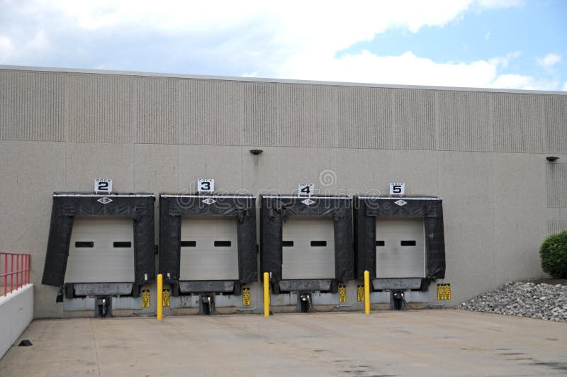 4 bay loading dock stock image. Image of warehouse, logistics - 93370885