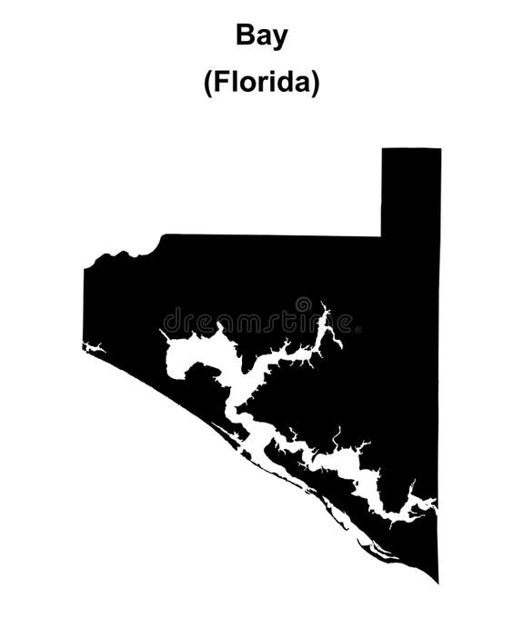 Bay outline map stock vector. Illustration of vector - 357888415