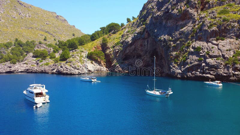 Bay of Sa Calobra, Mallorca Majorca, Spain Stock Image - Image of ...