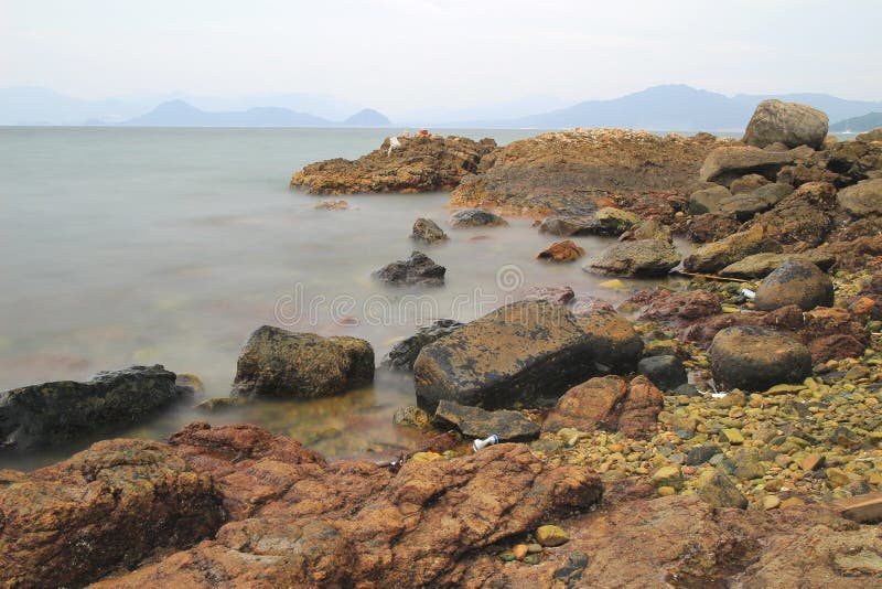 The Bay Side Beach at Sai Kung Stock Photo - Image of beautiful, rock ...