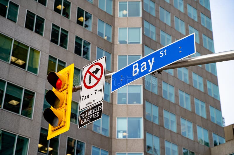 Bay Street Sign in Downtown Toronto Stock Image - Image of signage ...