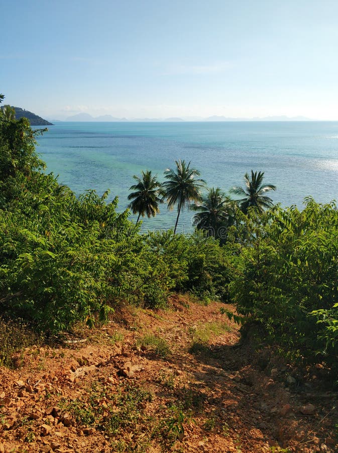 Bay of a Tropical Island. Rest by the Ocean Stock Photo - Image of sand ...