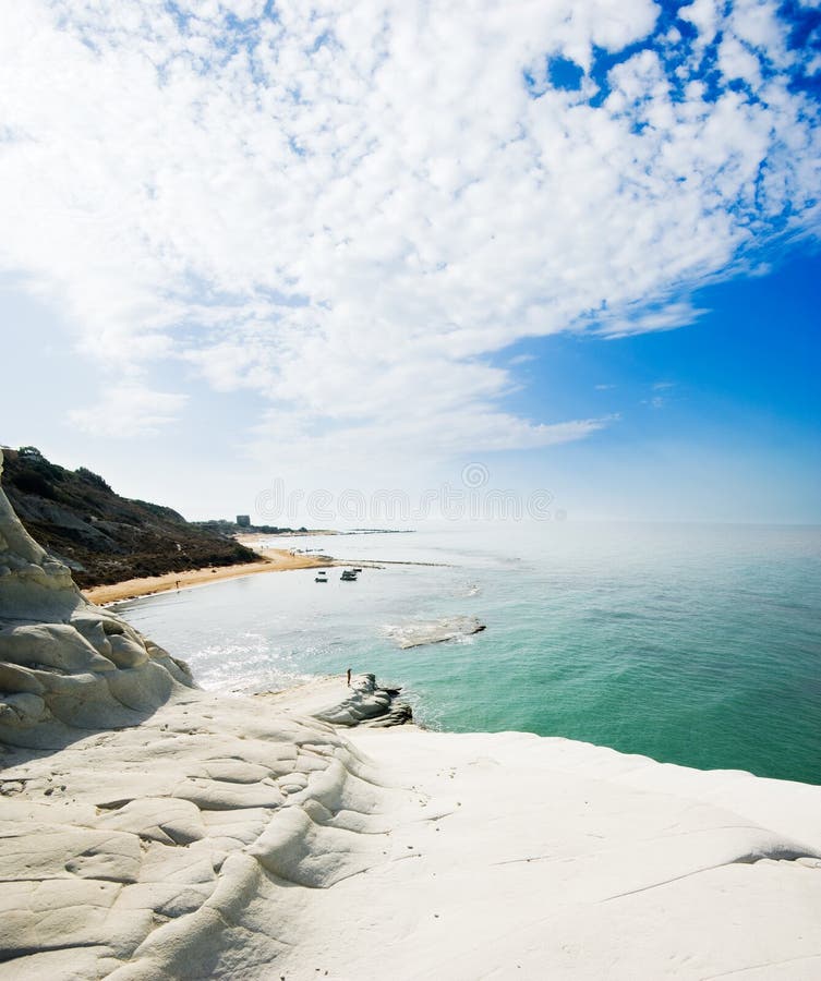 Bay with white rock stock image. Image of blue, landscape - 6406863