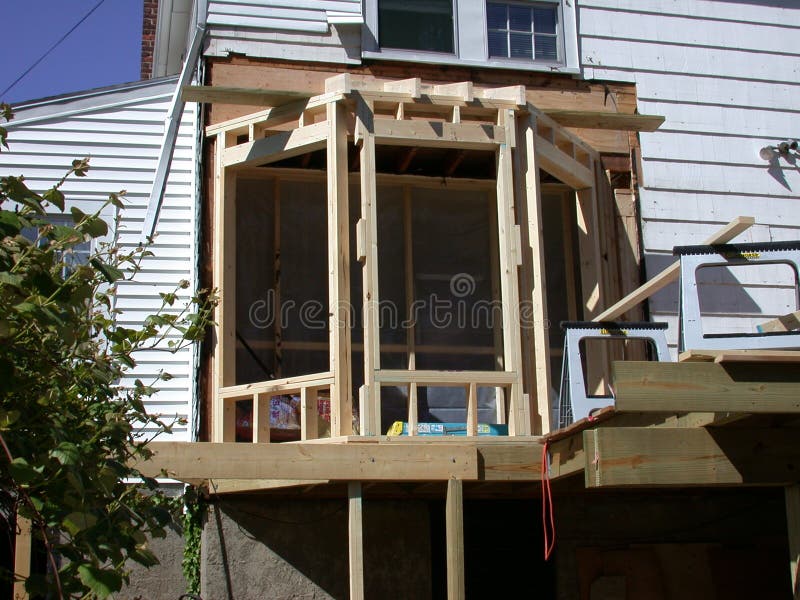 Bay window construction stock image. Image of home, carpentry - 643325
