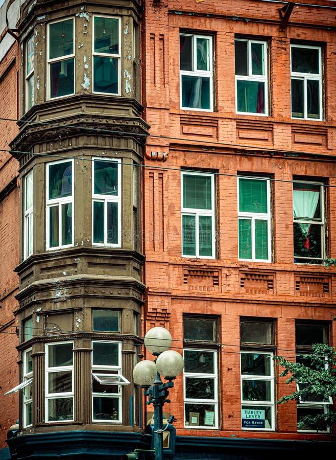 Bay Windows on Red Brick editorial photo. Image of travel - 154293571