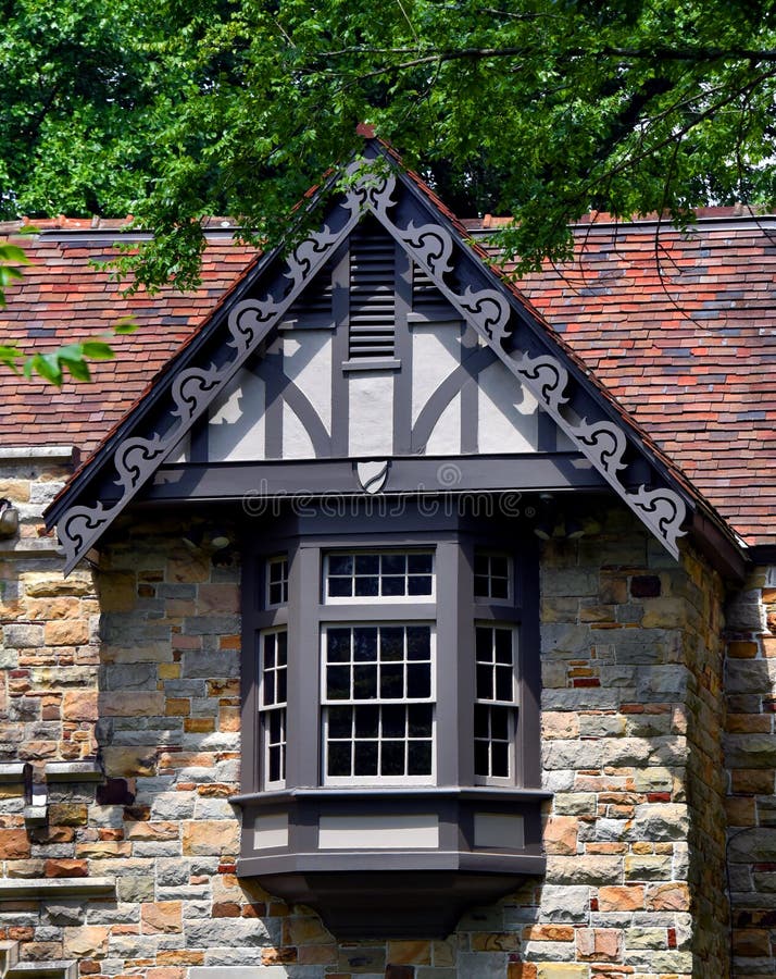 Bay Winow in Second Story stock photo. Image of stone - 210249336