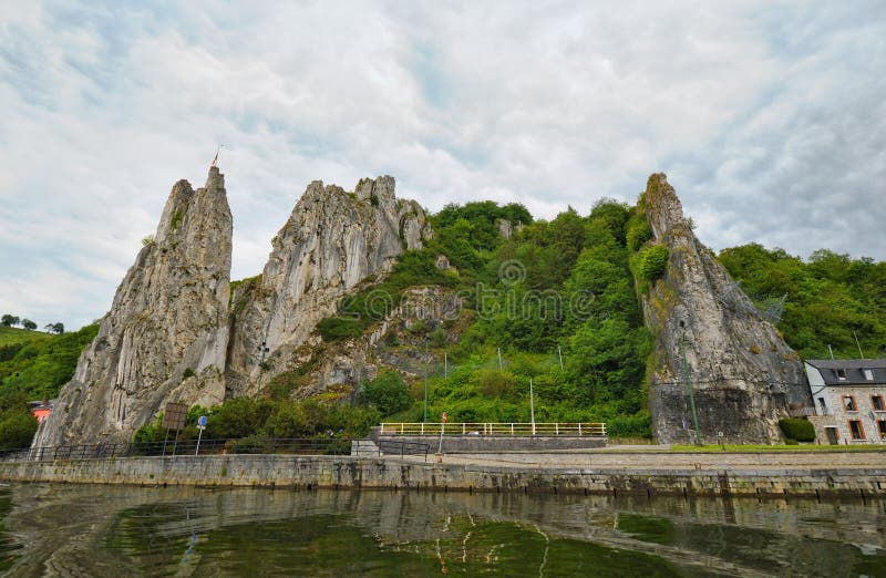 Bayard Rocks in Dinant stock photo. Image of stone, clouds - 26699872