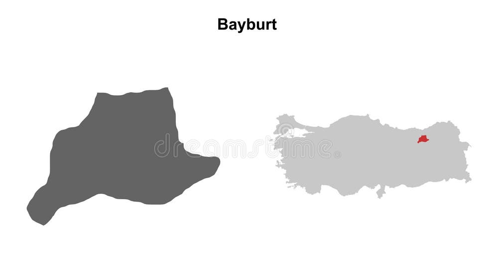 Bayburt outline map stock illustration. Illustration of boundary ...