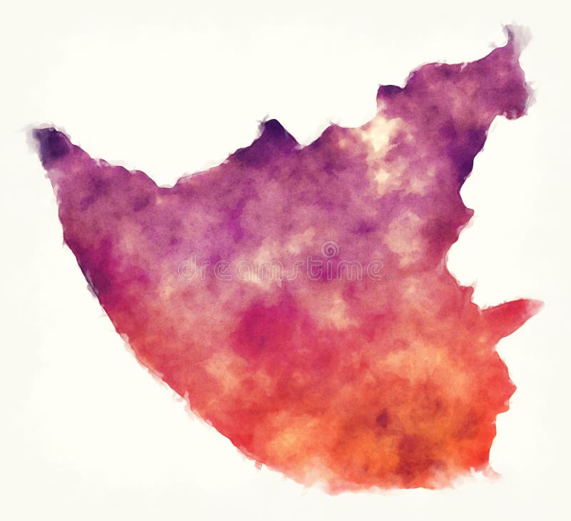 Bayelsa State Water Color Map of Nigeria Stock Abbildung - Illustration ...