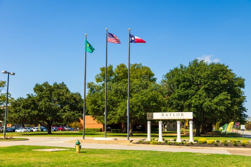 Baylor University Sign on the Campus of Baylor University in Waco ...