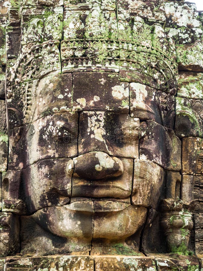 Bayon face at Ankor Thom stock image. Image of architecture - 68182797