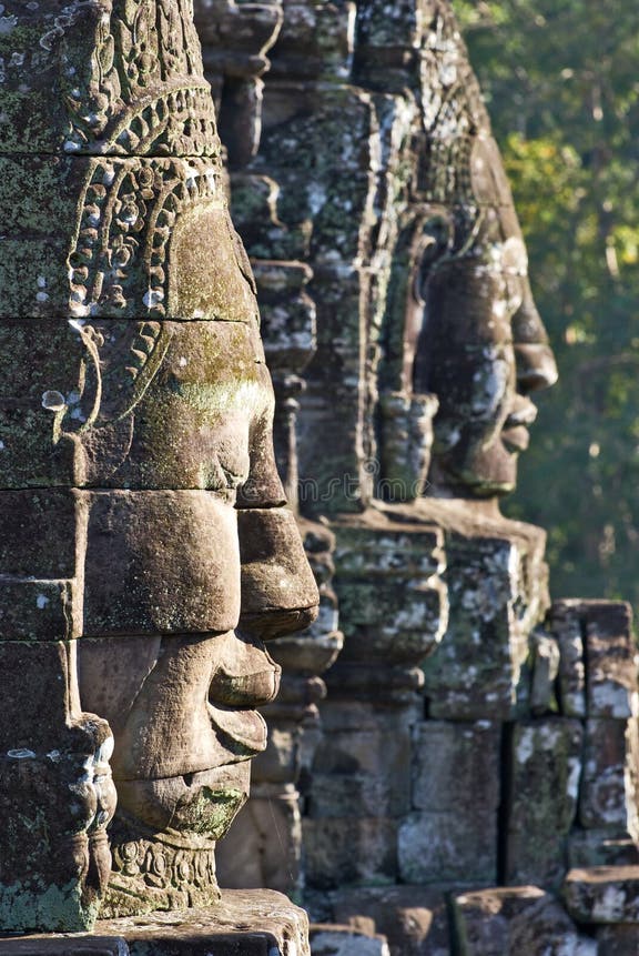 Bayon faces. stock image. Image of ganesh, lake, carving - 4474983