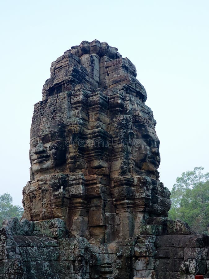 Bayon faces in Angkor stock image. Image of buddha, bayon - 29377695