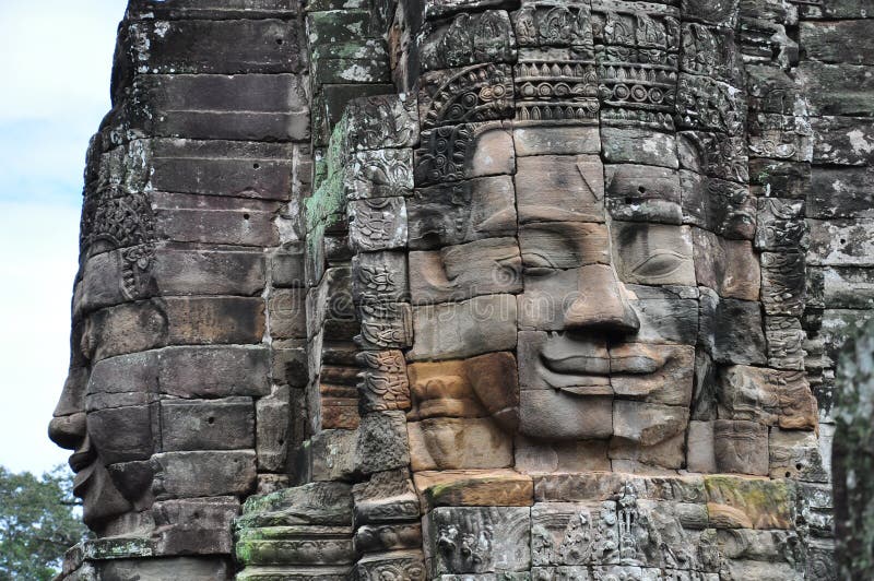 The Bayon stock photo. Image of bayon, cambodia, sculpture - 43987874