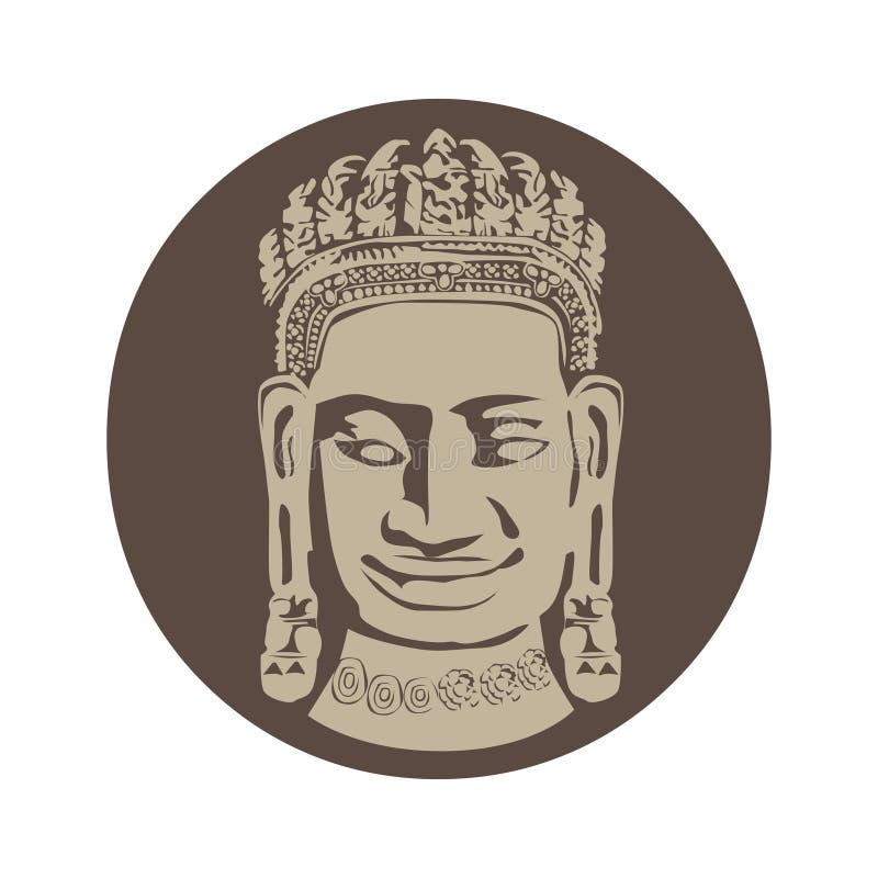 Bayon, Peaceful Buddha stock vector. Illustration of asian - 126945160