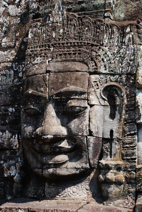 Bayon Smile Statue, Cambodia Stock Photo - Image of reap, carve: 14109870
