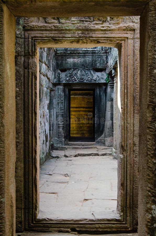 Gate of Bayon Temple in Angkor Thom at Siem Reap Province, Cambodia ...