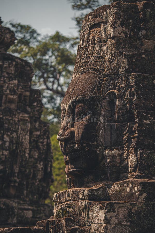 Bayon Temple in Angkor Wat Complex, Cambodia Stock Image - Image of ...
