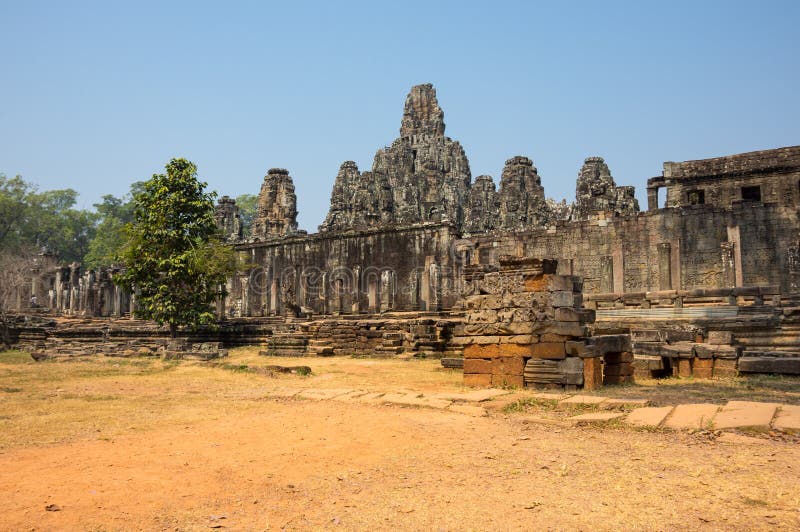 Bayon Temple at Angkor Wat Complex Stock Image - Image of face, khmer ...