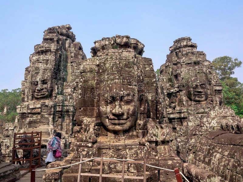 Bayon Temple at Angkor Wat Complex, Siem Reap, Cambodia Editorial Stock ...