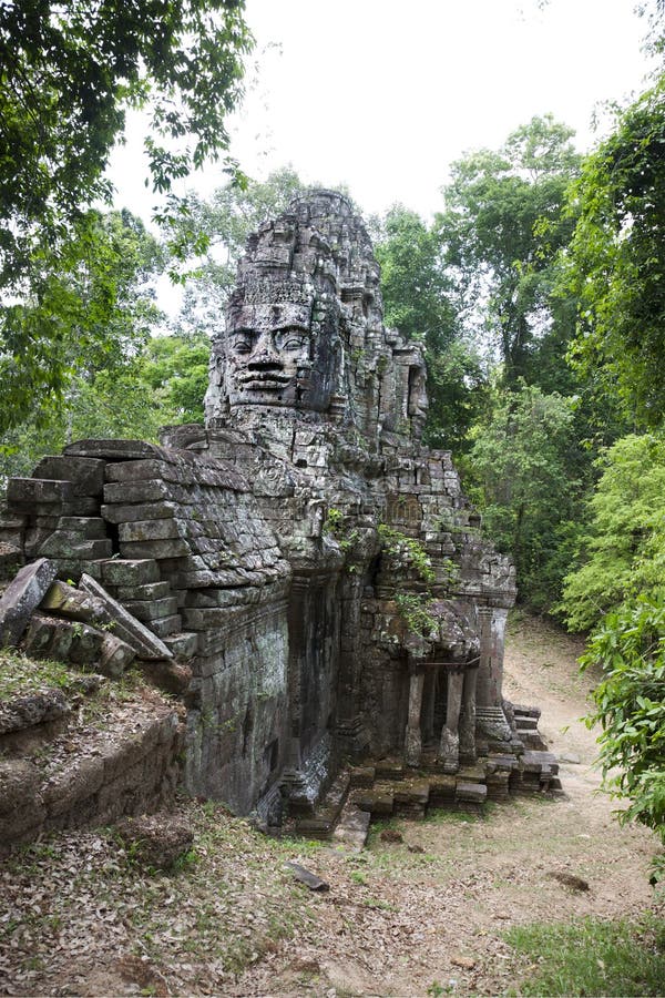 Bayon temple gate cambodia stock image. Image of history - 28438975