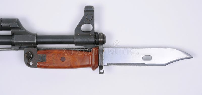 Bayonet on AK47 Assault Rifle Stock Image - Image of insulated ...