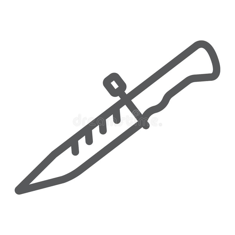 Linear Bayonet on Rifle Icon from Army and War Outline Collection. Thin ... Linear Bayonet on Rifle Icon from Army and War Outline Collection. Thin ...
