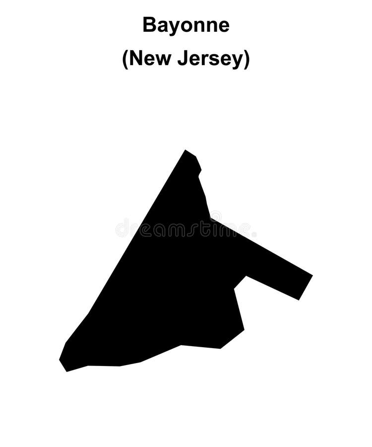 Bayonne outline map stock vector. Illustration of area - 357486871