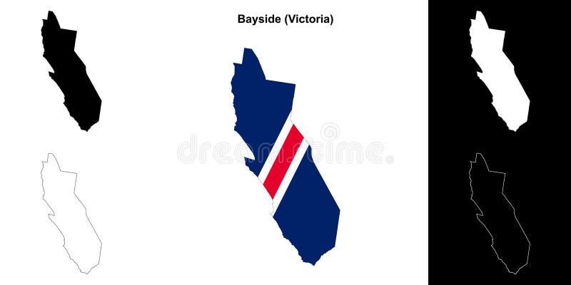 Bayside outline map stock vector. Illustration of region - 334800520