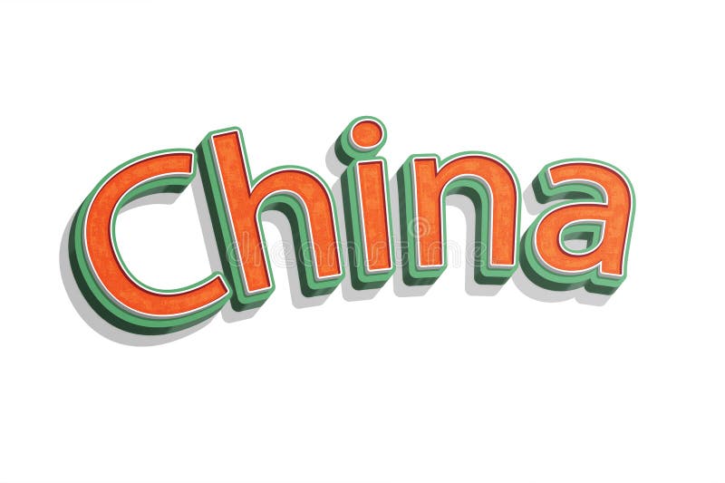 Country China Text for Title or Headline. in 3D Fancy Fun and Cute ...