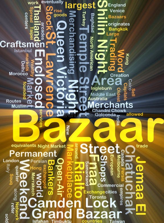 Bazaar Background Concept Glowing Stock Illustration - Illustration of ...