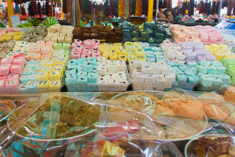 Bazaar with Oriental Sweets, Candy Stock Image - Image of bazaar ...
