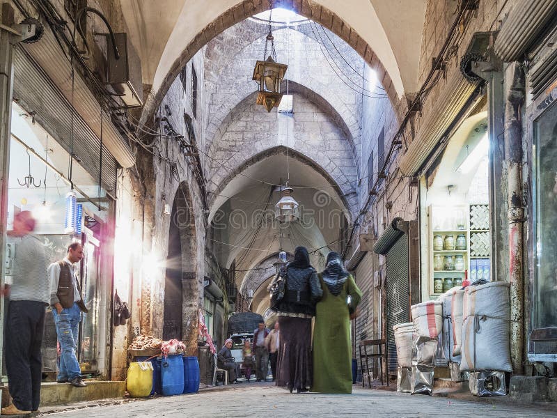 Bazaar Souk Market Interior in Central Aleppo Syria Editorial Stock ...