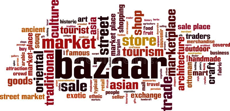 Bazaar word cloud stock vector. Illustration of arabic - 218828558